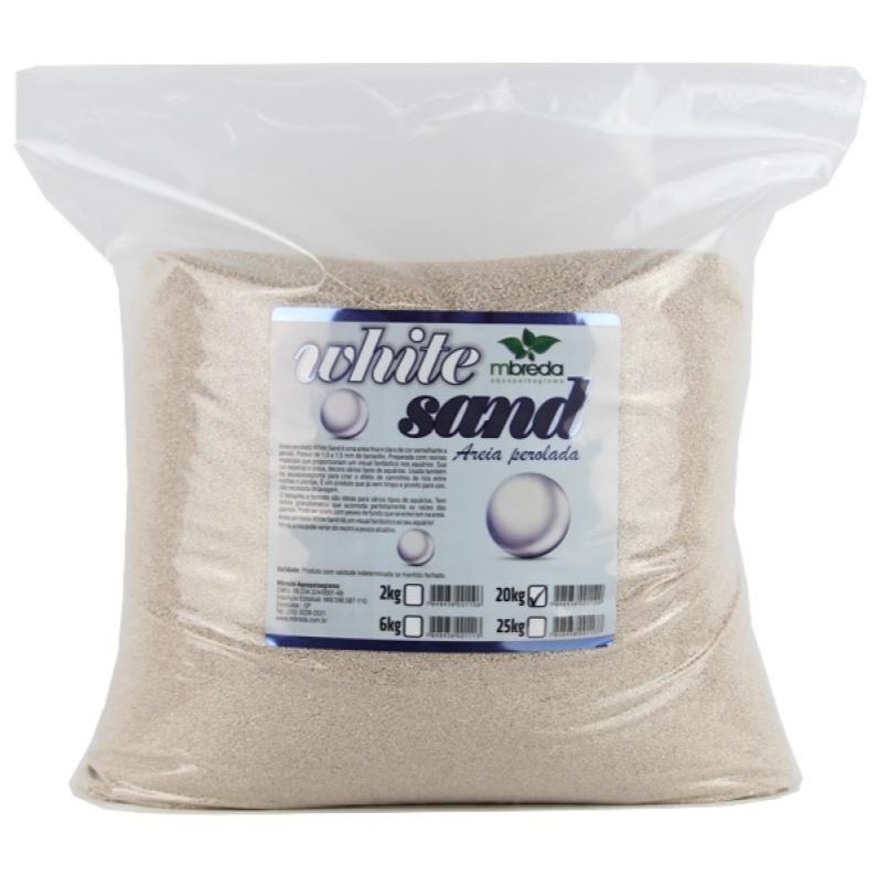 Mbreda - Substrato Inerte Areia Perolada White Sand 20Kg | Aquaricamp ...